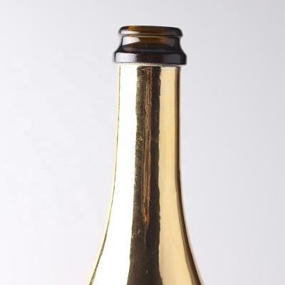 Cina Bottiglie di vetro di champagne d'oro personalizzate con tappo di plastica per materiali di corpo in vetro in vendita
