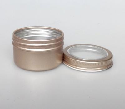 China 50ml Round Windowed Threaded Alminum Box Jewelry Toy Packaging Box Pearl Powder Phosphor Metal Packaging Box for sale