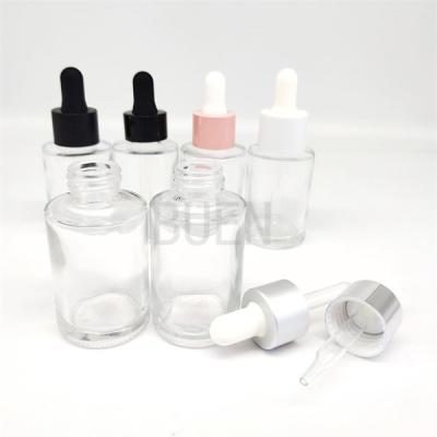 China Screw width mouth Clear Serum Bottles Round Cosmetic Hair Oil for sale