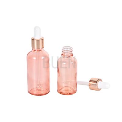 China Rose Gold Dropper Bottle Packaging Glass Small Dropper Bottles 1oz for sale