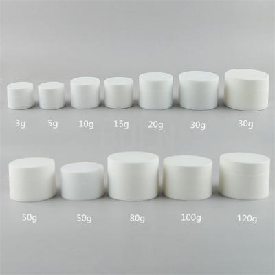 China Matt White black pink plastic cosmetic cream jar container double wall jars for sale