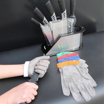 China Five Finger Wrist Ring Mesh Glove With Textie Strap for sale