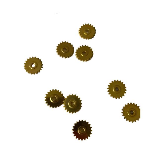 Custom aluminum CNC machined part with gold oxidation finish