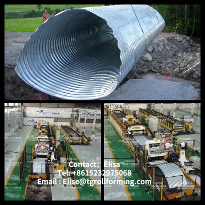 China Drainage Culvert Pipe production line, Assembled corrugated steel pipe machine, Long span culvert plate machine for sale
