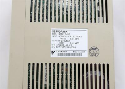 중국 Yaskawa는 자동 귀환 제어 장치 운전사 400Watt 산업 Sevro 팩 6.0 AMPS SGDE-04VS 입력했습니다 판매용