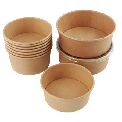 China Disposable Kraft Paper Bowls Takeaway Packaging Meal Bowl Customized LOGO for sale