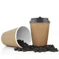 China Offset Printing 26oz Customized Disposable Paper Coffee Cups Ripple Wall for sale