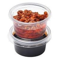 China Clear Black PP Clear Plastic Sauce Cups Sauce Container Portion Cups for sale