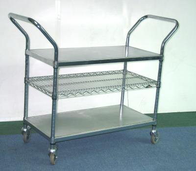 China 200KG Load 3" Casters Anti Static ESD Chrome mesh trolley for sale