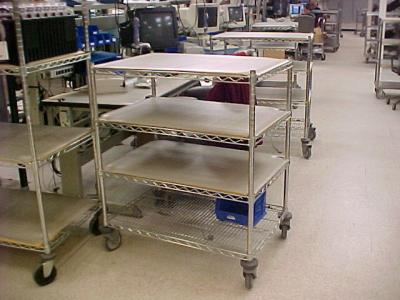 China 200KG Load 3" Casters Anti Static ESD Chrome mesh trolley for sale