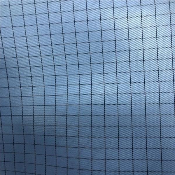 Quality Workwear Anti Static Lining Fabric Tc Polycotton Esd Grid Fabric Breathable for sale