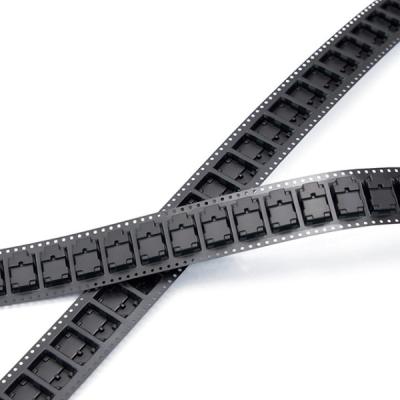 China DELIXIN Black PS SMT Embossed Carrier Tapes Custom Electronic Anti Static Packaging for sale