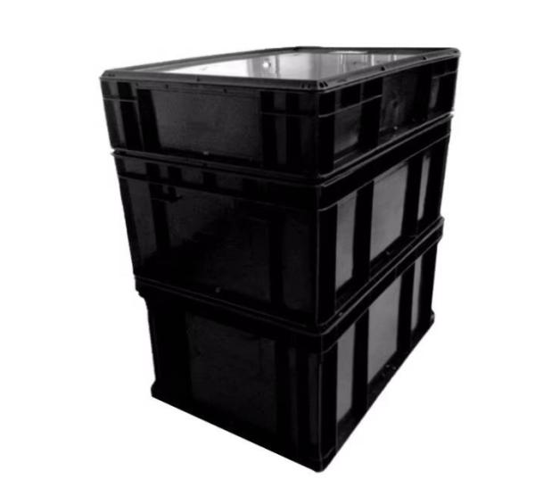 Quality Industrial-Grade Black ESD Storage Totes | Corrosion & Static Resistant for Electronics Assembly & Logistics for sale
