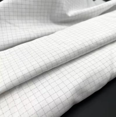 China Anti-static ESD Cleanroom Polyester Fabric, 5mm Grid, White, Cleanroom Coating for sale