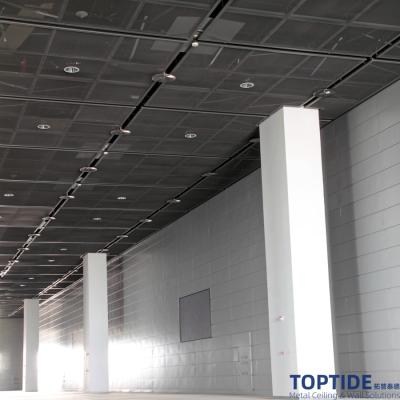 Cina Idea resistente di progettazione del soffitto delle maglie 2 x 2 del filo di acciaio di Pan Drop Ceiling Tiles Black del metallo dell'umidità in vendita