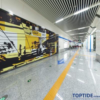 China 1.2mm PVDF malen verschobenes Metallleitblech-Decken-System für Einkaufszentrum zu verkaufen