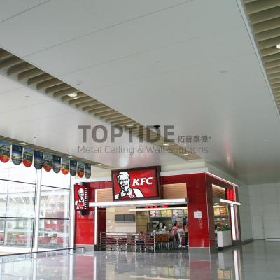 中国 ロビーの壁の天井の装飾的な金属ホールは平らな鋼板洗濯できる低下の天井のタイルを中断した 販売のため