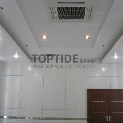 Cina I pannelli acustici sospesi del metallo con Soundtex tosano il soffitto improvviso di griglia in vendita