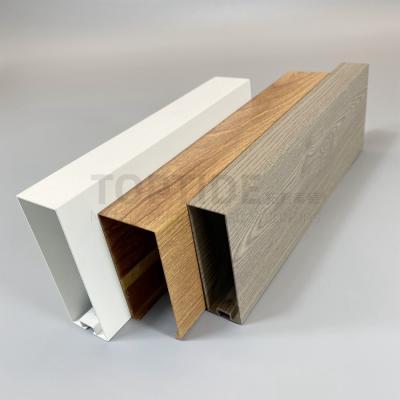 Cina Lo schiocco espulso di alluminio di profilo del deflettore di Deco ha sospeso il soffitto lineare di alluminio del metallo in vendita