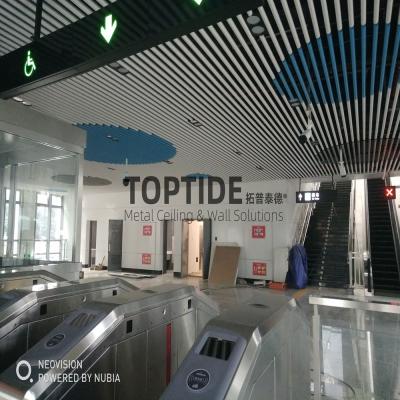 China Leitblech-Decken-System Durchmessers 50mm Metallverschob falsche Aluminiumdecke zu verkaufen