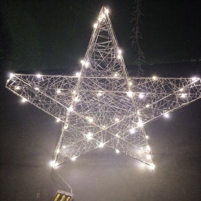 China LED lighted ironwork pentagram-shaped lamp for outdoor light show, commercial display, landscape decoration, Christmas ornaments, decorative items for sale