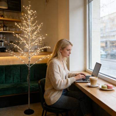 China Full LED Christmas Tree with Collapsible Storage Warm White Lights and Metal Stand for sale