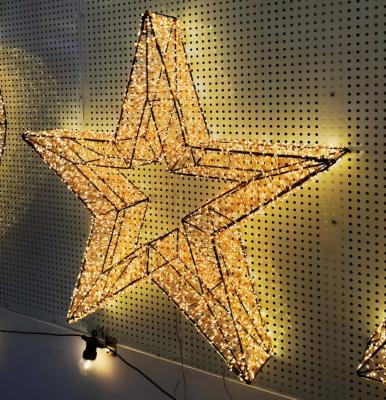 China LED lighted ironwork pentagram-shaped lamp for outdoor light show, commercial display, landscape decoration, Christmas ornaments, decorative items for sale