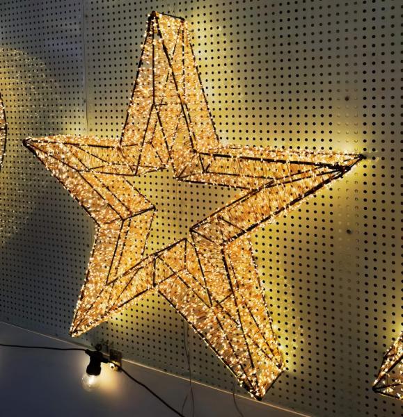 Quality LED lighted ironwork pentagram-shaped lamp for outdoor light show, commercial display, landscape decoration, Christmas ornaments, decorative items for sale