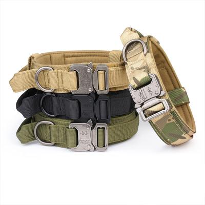 China Heavy Duty Tactical Dog Harness Vest with Handle Adjustable Military Pet Nylon Training Collar Double Handle Bungee Leash Set for sale