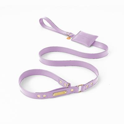 China New Design Customization Hands-free Best Selling Dog Leash Custom Logo Pet Leashes Integrated Design Leather Leash for sale