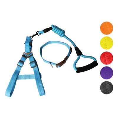 China High Quality Multicolor Easy Walk Dog Step-in Harness Vest Pet Collar And Leash Set Walking Jogging Training for sale