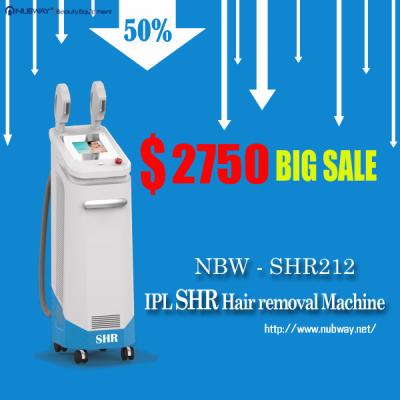 China 2014 Best Seller! The Most Featured 2-handles SHR Hair Removal Machine Vertical/White for sale