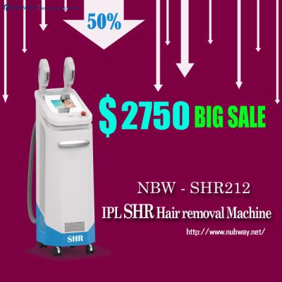 China Launched in August! The Most Featured 2-handles SHR Hair Removal Device Vertical/White for sale