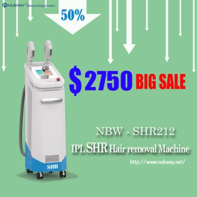 China Released in August! The Most Featured 2-handles SHR Hair Removal Device Vertical/White for sale