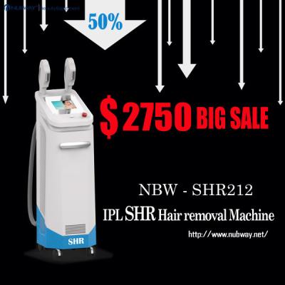 China Released in August! The Most Featured 2-handles SHR Hair Removal Equipment Vertical/White for sale