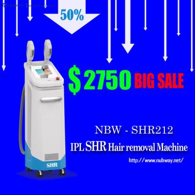 China 2014 Newest SHR! The Most Featured 2-handles SHR Hair Removal Equipment Vertical/White for sale