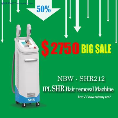 China 2014 Best Seller! The Most Featured 2-handles SHR Hair Removal Device Vertical/White for sale