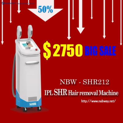 China 2014 Best Seller! The Most Featured 2-handles SHR Hair Removal Equipment Vertical/White for sale