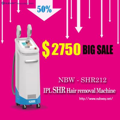 China 2014 Best Seller! The Most Featured 2-handles SHR Hair Removal Product Vertical/White for sale
