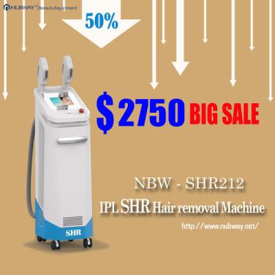 China Best Price 2014! The Most Featured 2-handles SHR Hair Removal Device Vertical/White for sale