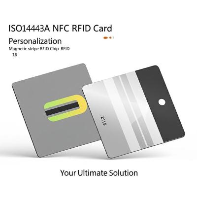 China ISO14443A NFC RFID Card with Magnetic Stripe and RFID Chip 216 for sale