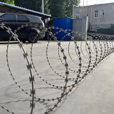 China Electro-Galvanized Fencing Razor Wire / Straight Type Anti-Intrusion for Warehouse for sale