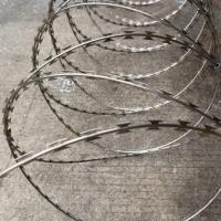 Quality BTO-16 Galvanized Razor Barbed Wire / Heavy Duty Anti Climb Coil For Industrial for sale