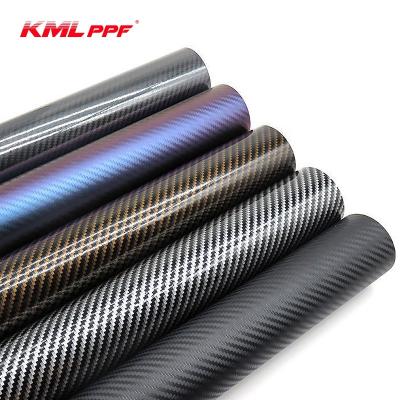 China Interior Carbon Fiber Sticker Wrap Bubble Free 3d Black Vinyl Wrap 14kg/Roll for sale