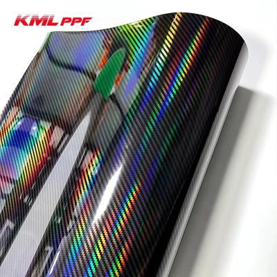 China PET 5D Carbon Fiber Film Rainbow Color Changing  Carbon Fibre Vinyl Wrap for sale