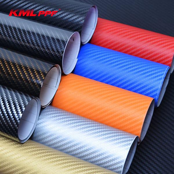 Quality 0.17mm 3D Carbon Fiber Tint  PVC PET Black Gold Carbon Fiber Wrap for sale