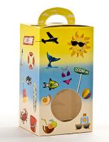 China Rigid Window Candy Totes Style Box Vertical Beach Designed  UV Coating for sale