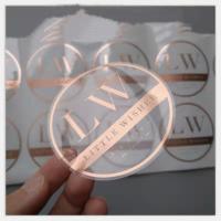 China Rose Gold Round Self Adhesive Labels Round Logo Waterproof for sale