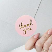 China Rose Gold Round Self Adhesive Labels Round Logo Waterproof for sale