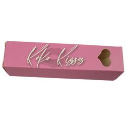 China Luxury Custom Printing Pink Fold Cosmetics Lip Gloss Packaging Lipstick Paper Box With Heart Shape for sale